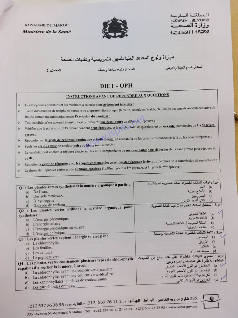 Exemples de concours – ISPITS