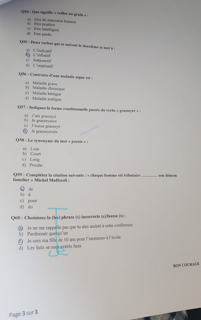 Exemples de concours – ISPITS